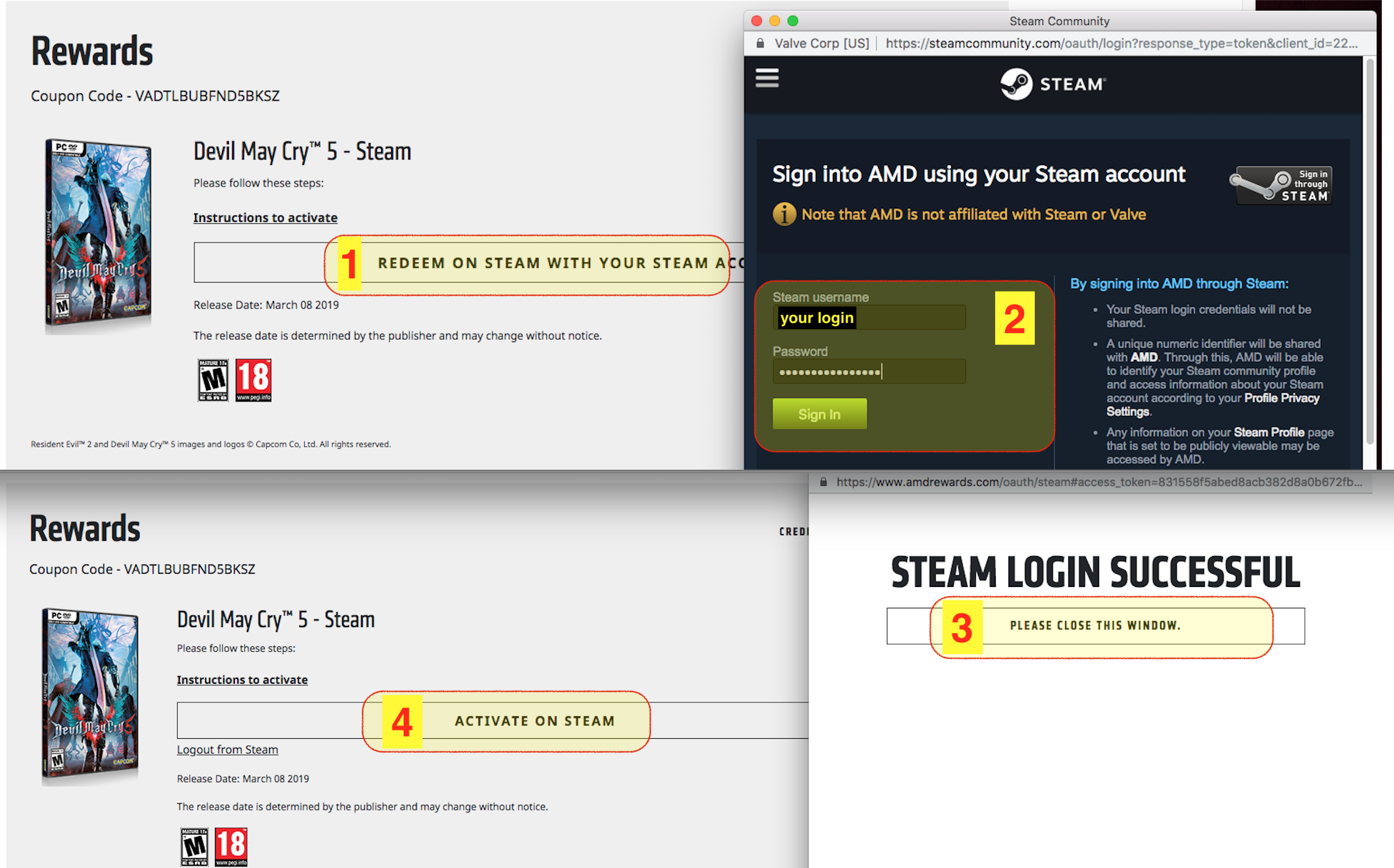 Как активировать игру Resident Evil™ Village с сайта amdrewards.com ...