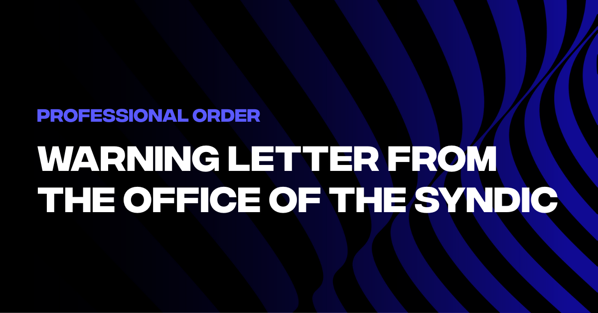 Handling of warning letters by disciplinary councils and in civil ...