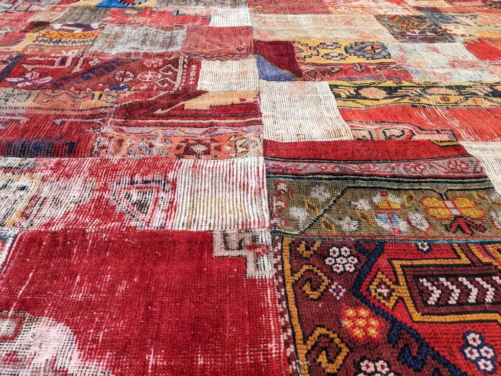 Hand Knotted Patchwork 9x10 Area Rug | Turco Persian