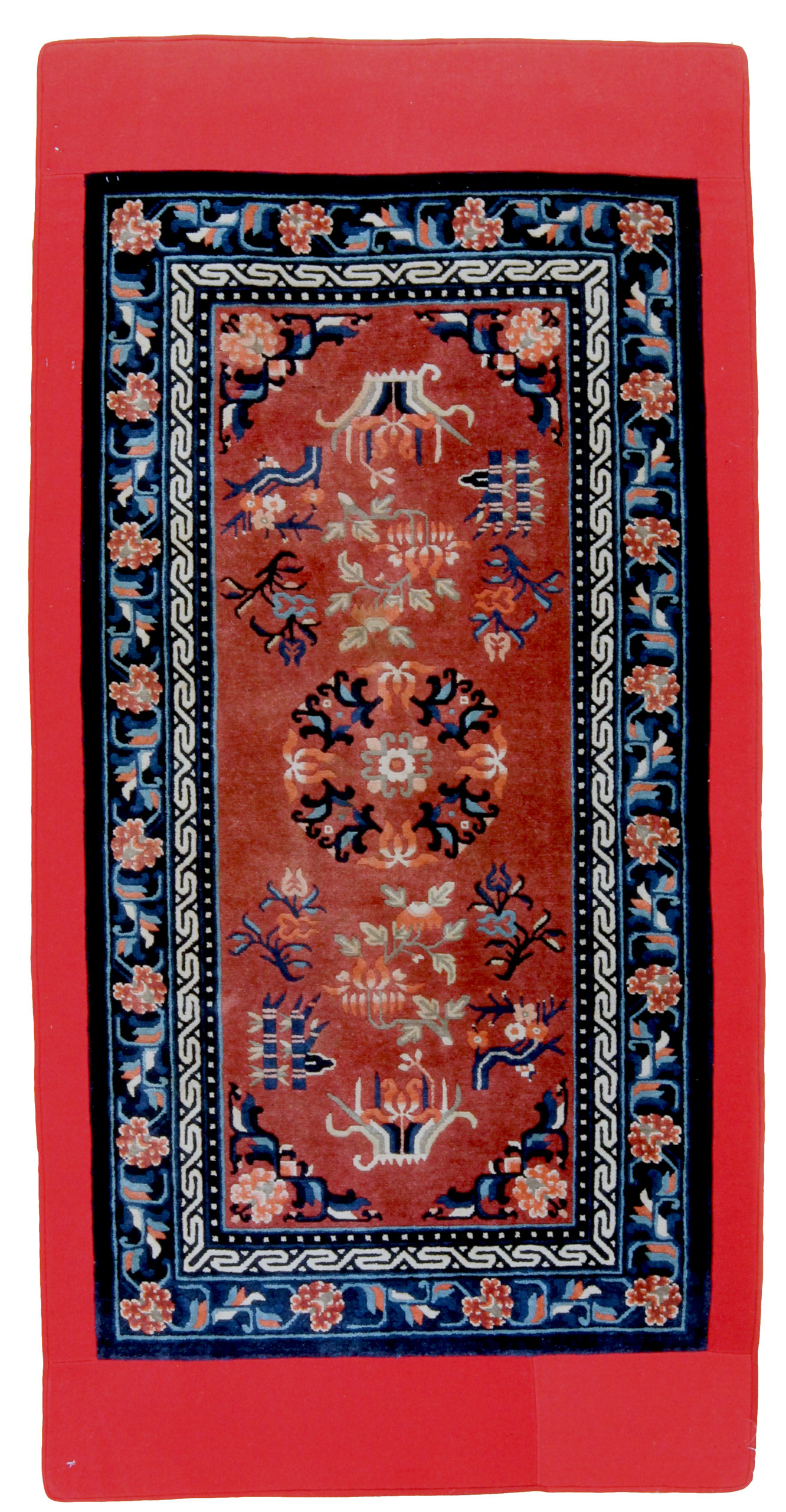 Antique Hand Knotted Tibetan 3x6 Rust Area Rug | Turco Persian