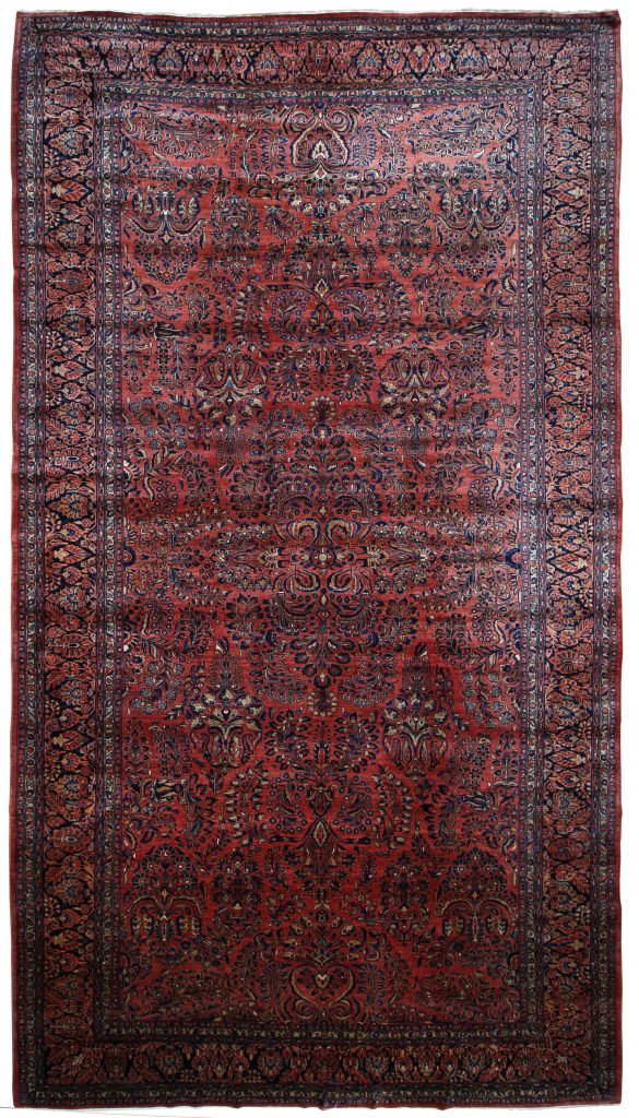 Antique Persian Sarouk 10x20 Red Wool Area Rug | Turco Persian