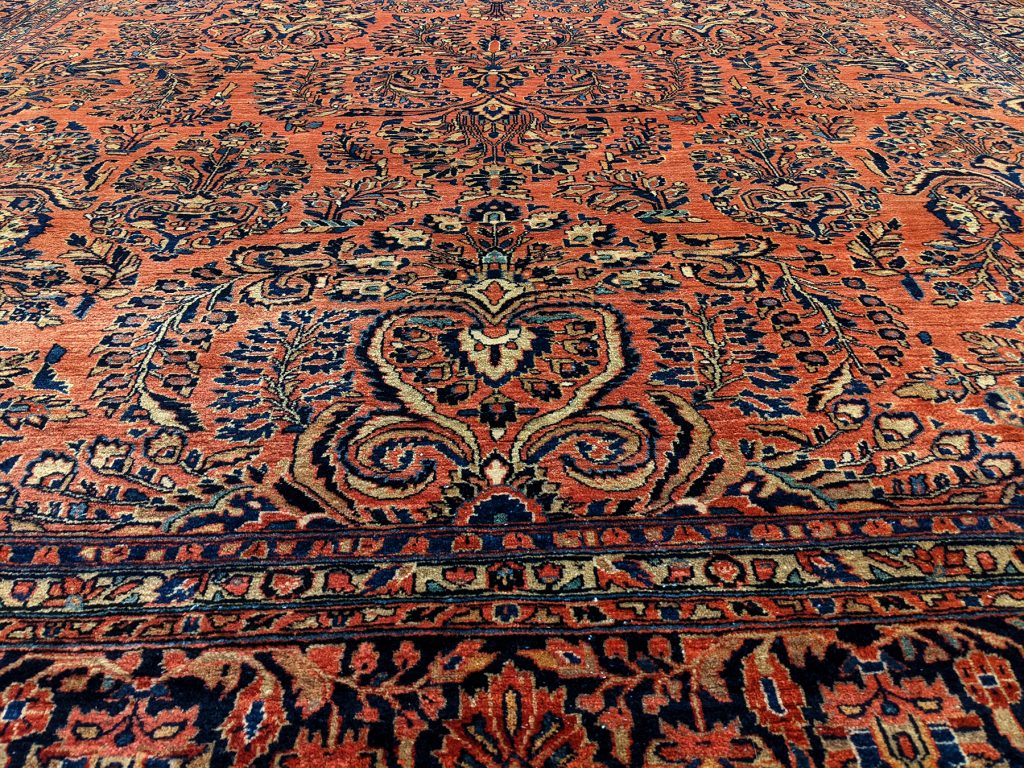 Antique Persian Sarouk 10x20 Red Wool Area Rug | Turco Persian