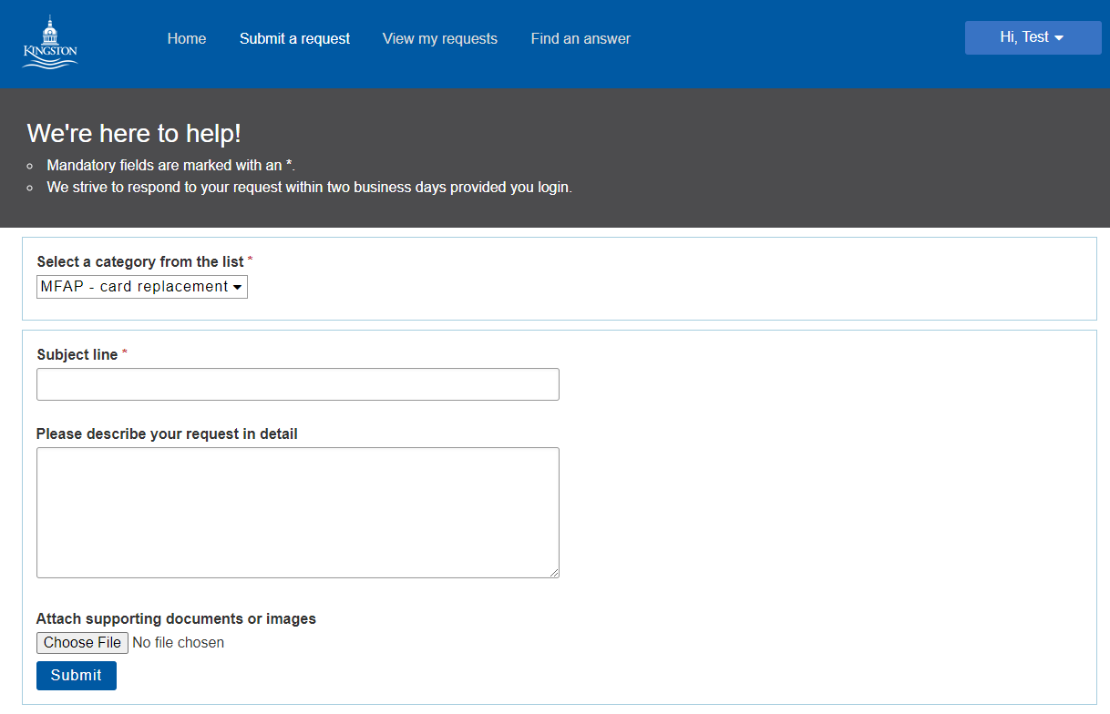 Replace lost Municipal Fee Assistance Program cards
