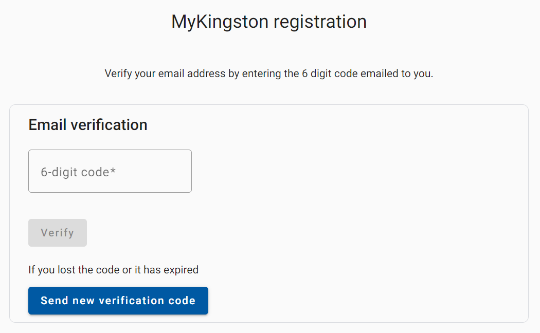 Create MyKingston account
