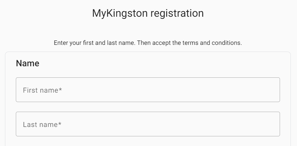 Create MyKingston account