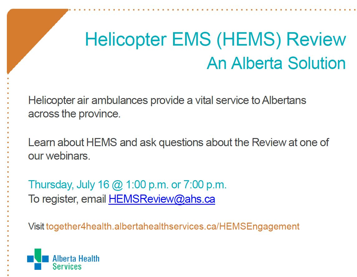 Helicopter Emergency Medical Service (HEMS) Review | Together 4 Health