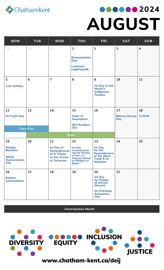August 2024 DEIJ Calendar | Municipal Diversity, Equity, Inclusion ...