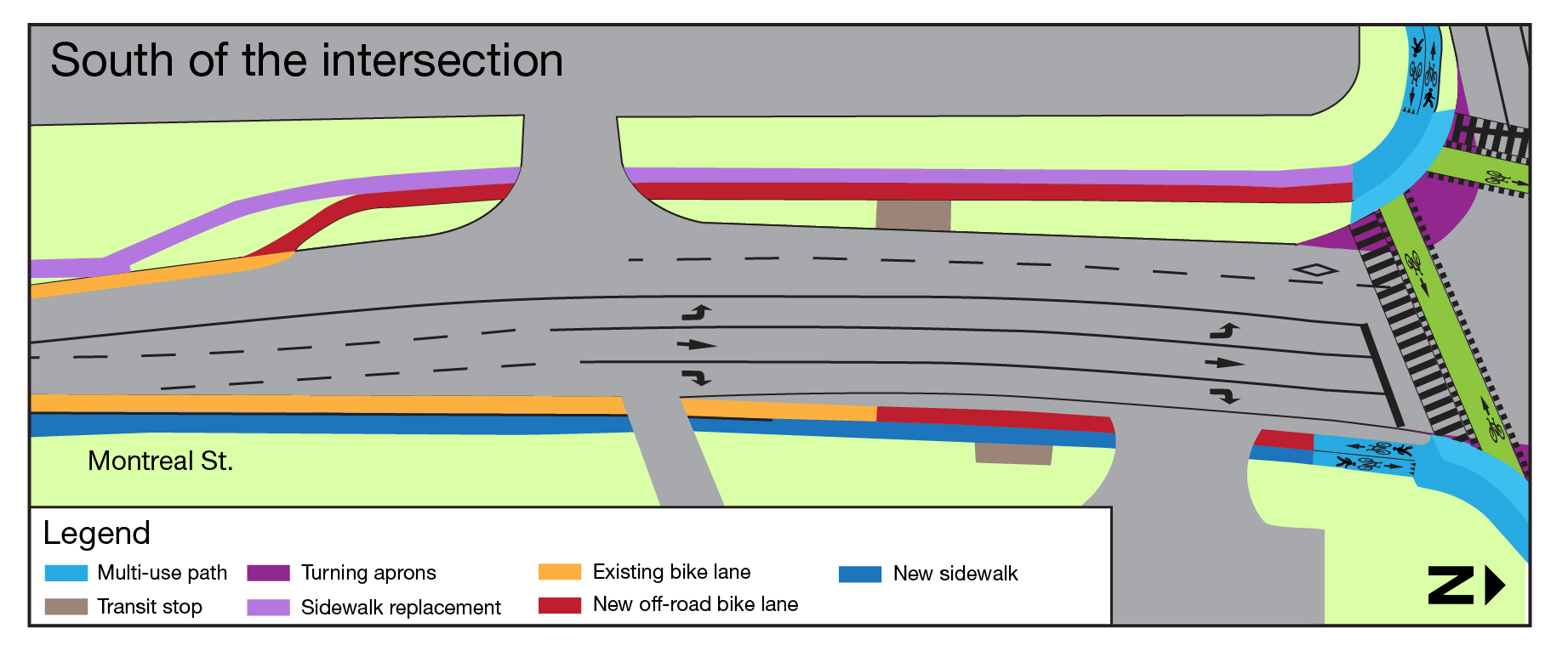 John Counter Boulevard and Montreal Street intersection and pathway ...