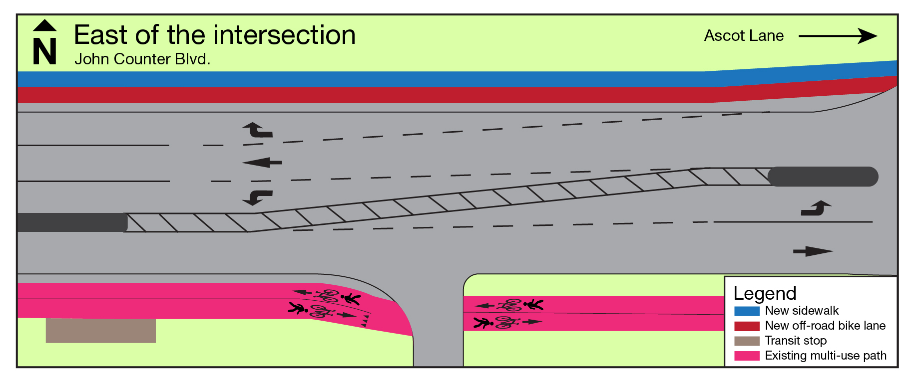 John Counter Boulevard and Montreal Street intersection and pathway ...