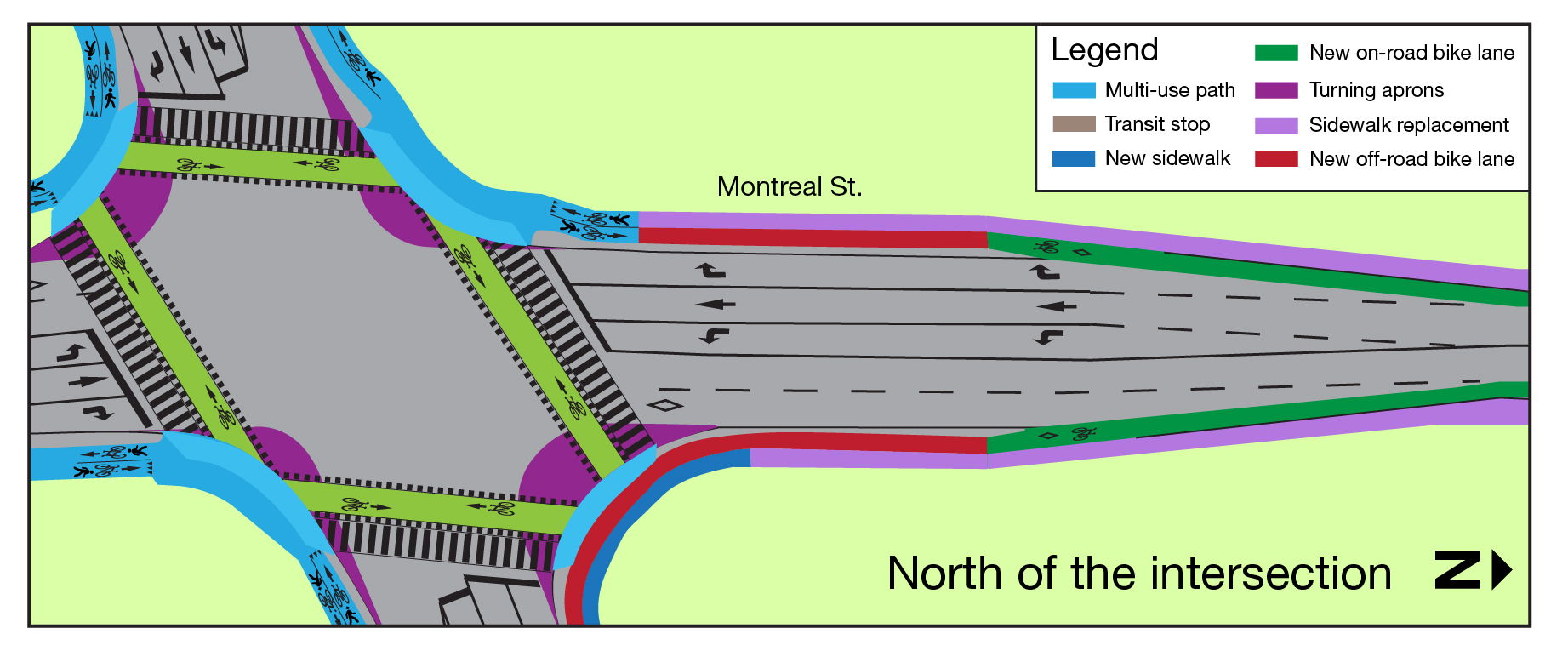 John Counter Boulevard and Montreal Street intersection and pathway ...