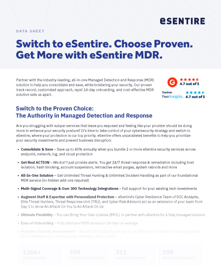 eSentire | Switch to eSentire - a Proven MDR Provider