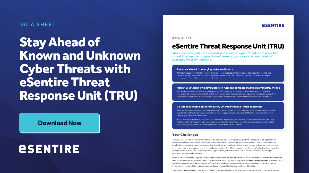 eSentire Threat Response Unit (TRU) Data Sheet | eSentire