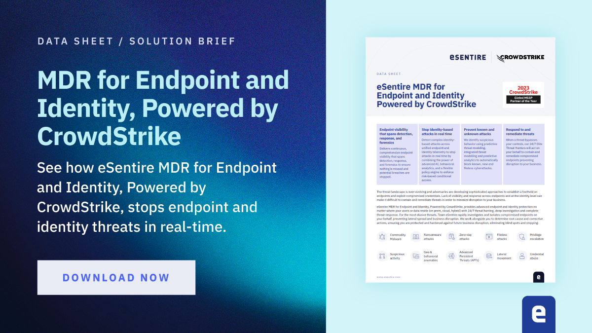 eSentire | MDR for Endpoint & Identity, Powered by CrowdStrike | Data…