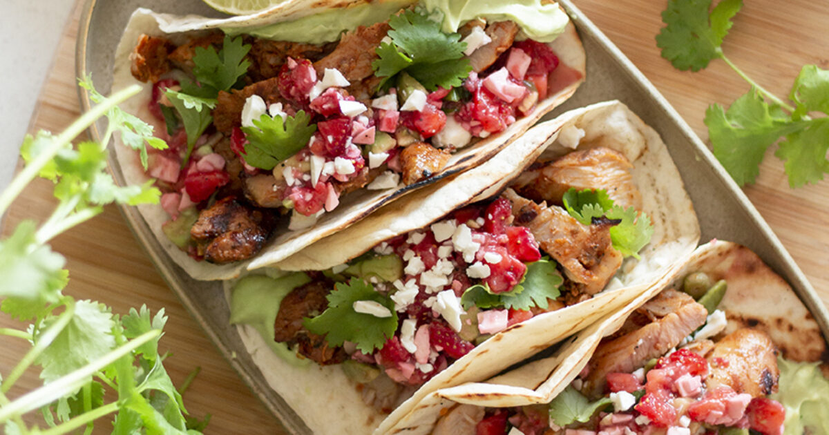Recette de tacos au poulet Tex-Mex à la salsa de fraises | Exceldor
