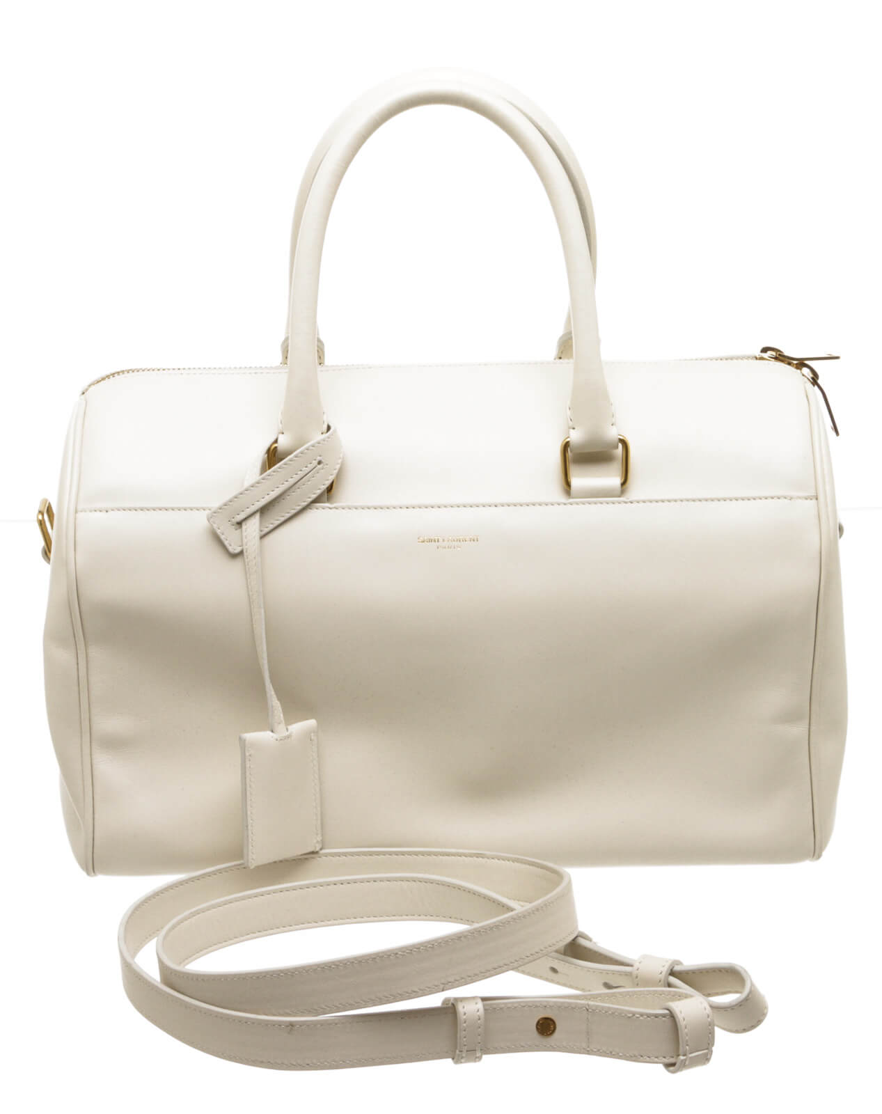 YSL Classic Duffle 6 White Calfskin Kimberlee Diamonds And Loans Inc YSL Classic Duffle 6 White Calfskin Kimberlee Diamonds And Loans Inc