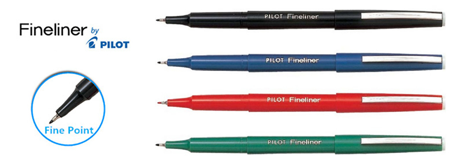 Pilot® Fineliner 0.4 mm Extra Fine Tip Felt Pen, 12/Box