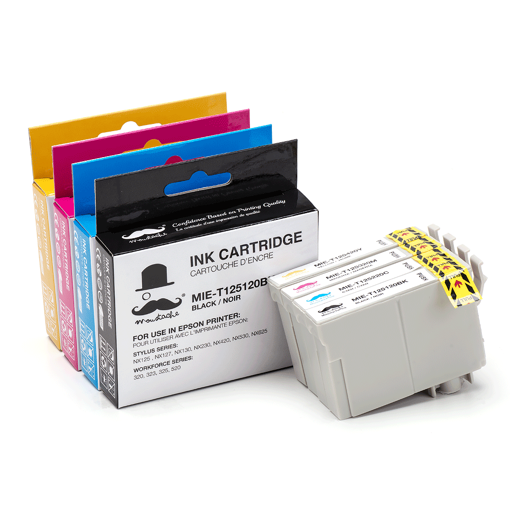 Epson 125 T125 Compatible Ink Cartridge Combo BK/C/M/Y - Moustache® at ...