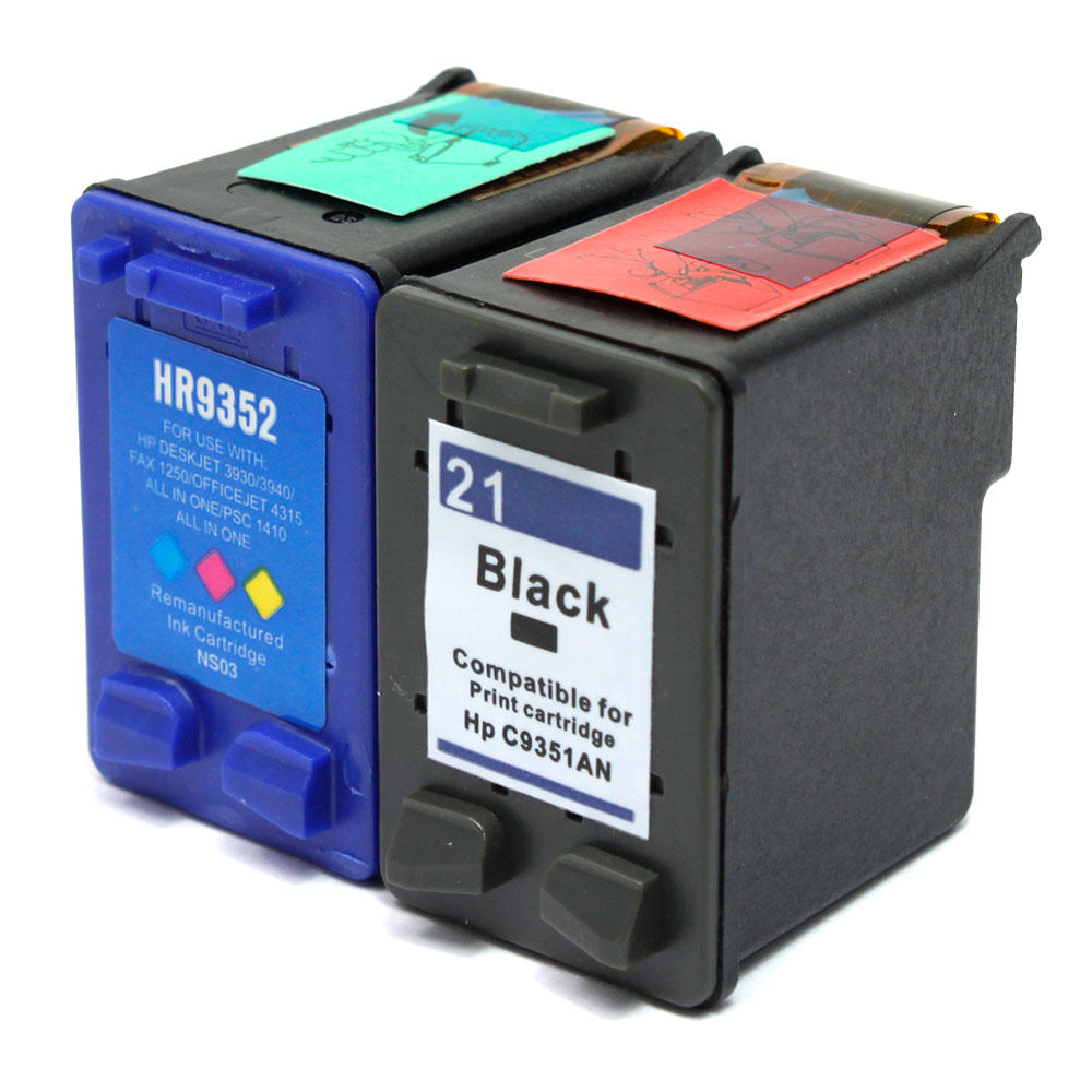Remanufactured HP 21 HP 22 Black and Color Ink Cartridge Combo at ...