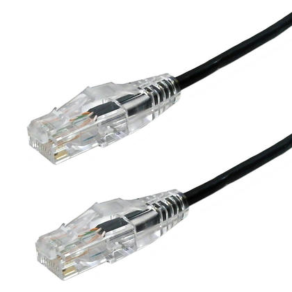 Cat6A UTP 28AWG 10GB Ultra-Thin Patch Ethernet Cables - Black