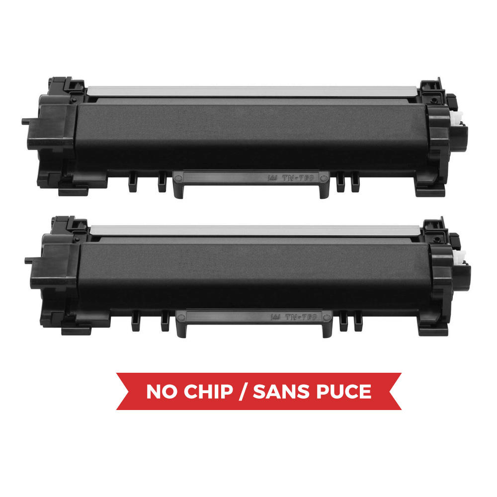 Brother TN760 Compatible Black Toner Cartridge High Yield - No Chip ...