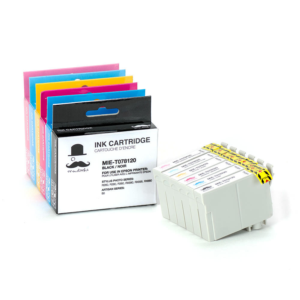 Epson 78 T078 Compatible Ink Cartridge Combo BK/C/M/Y/LC/LM - Moustache ...