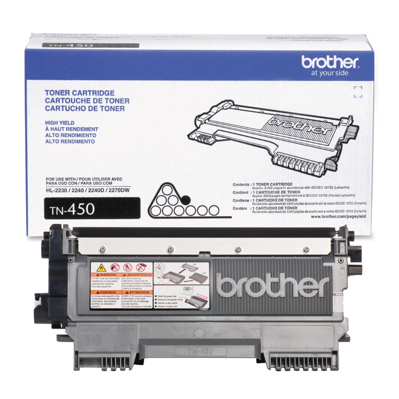 Brother TN450 Original Black Toner Cartridge High Yield at InkJetSuperStore