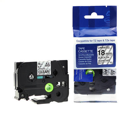 Brother TZe-141 Label Tape, 18mm (0.7"), Black on Clear, Compatible ...